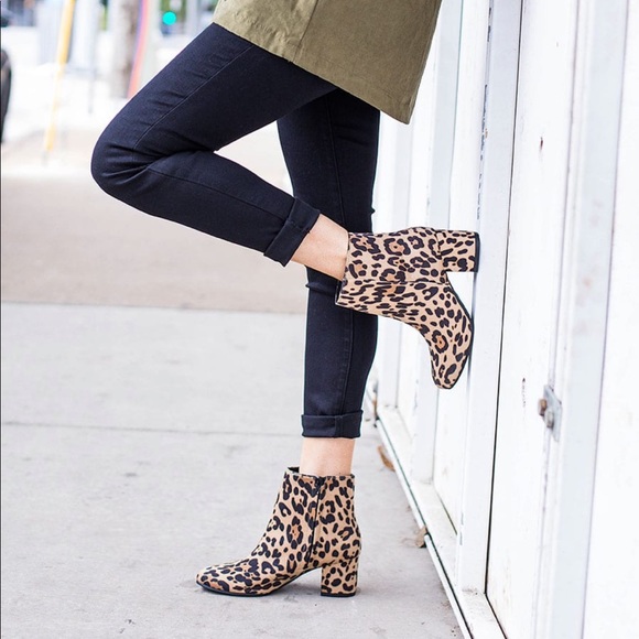 Shoes | Leopard Cheetah Print Ankle Booties | Poshmark